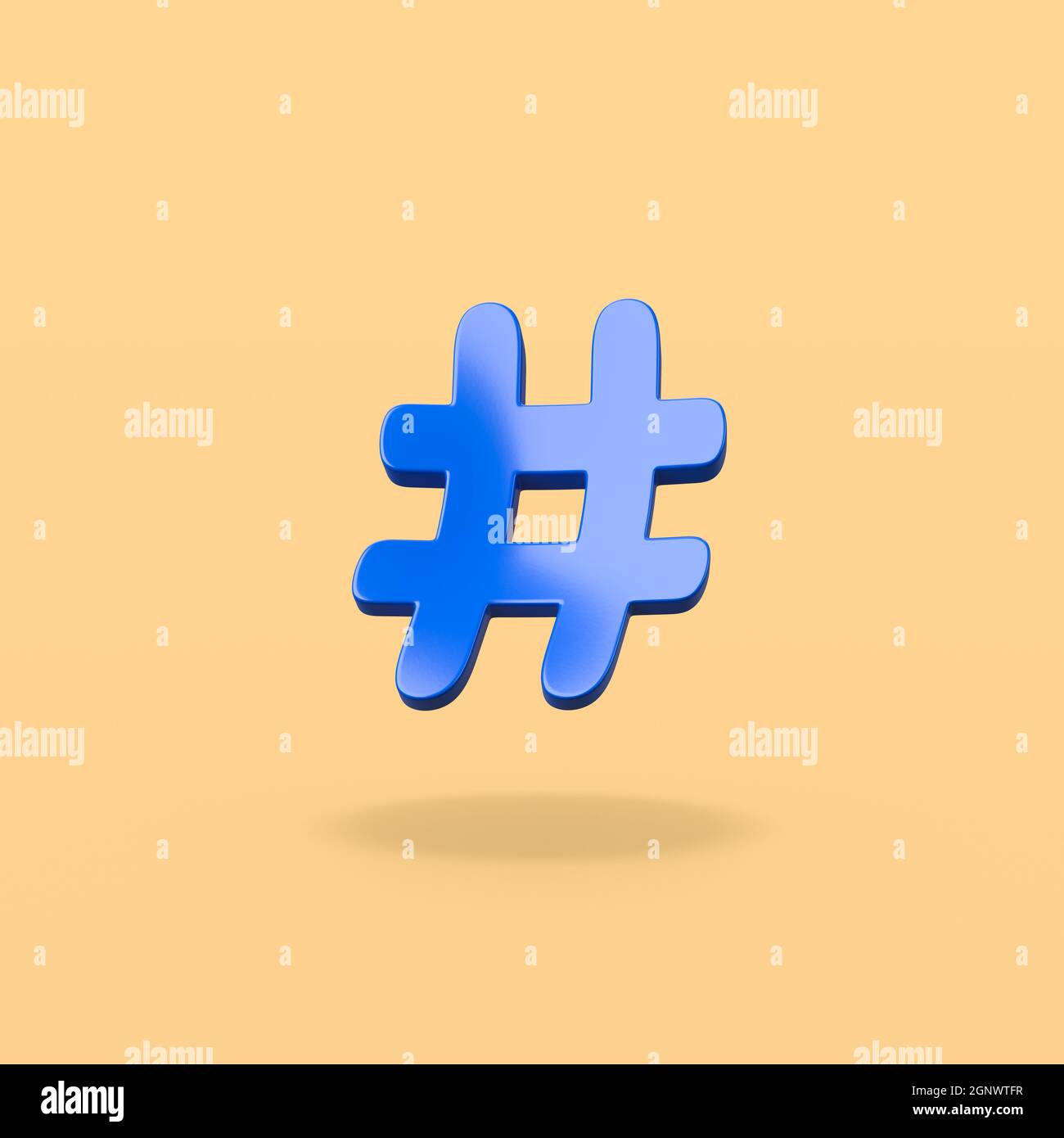 One Blue Comic Sharp Sign Shape on Flat Orange Background with Shadow ...