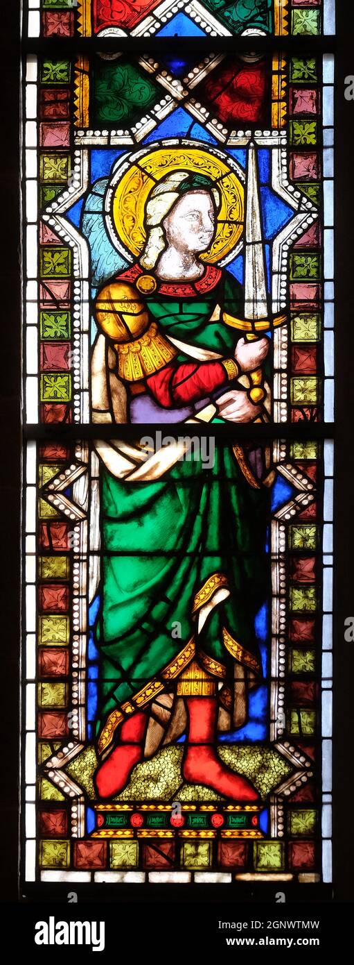 Saint Michael the Archangel, stained glass window in the Basilica di ...