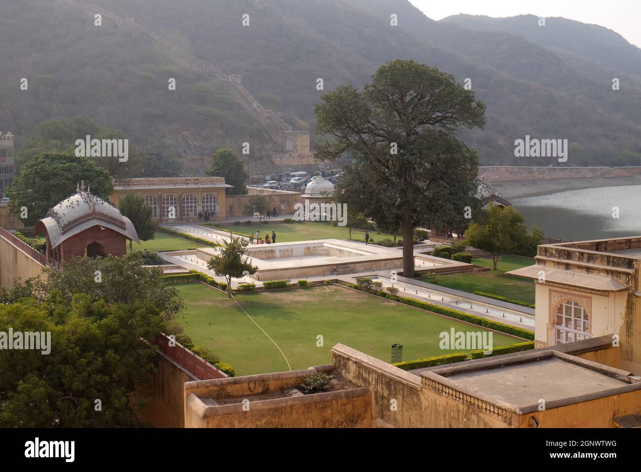 Beautiful gardens in Amber Fort, Jaipur, Rajasthan, India Stock Photo ...