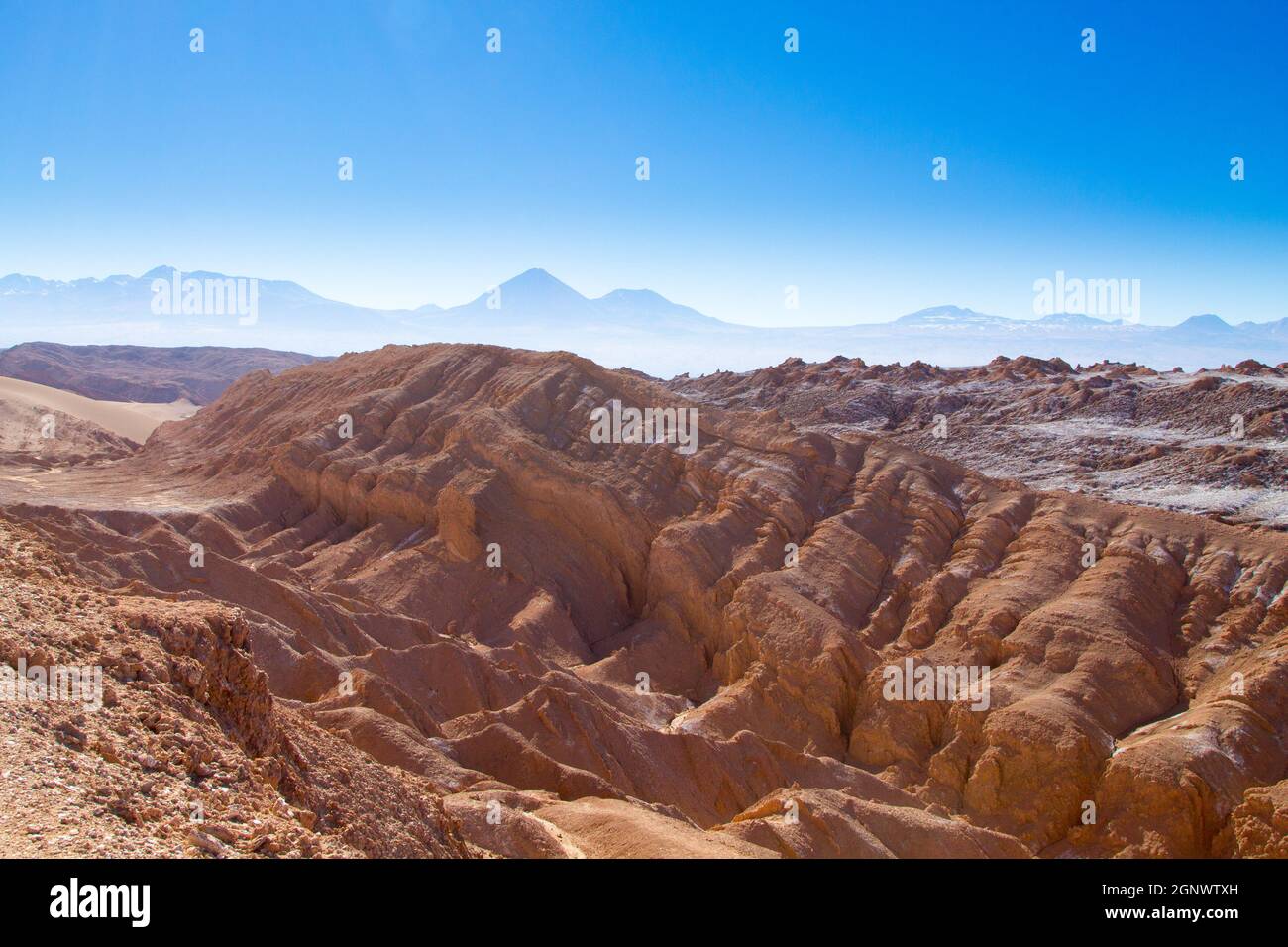 Valley of the Moon landscape, Chile. Chilean panorama. Valle de la Luna ...