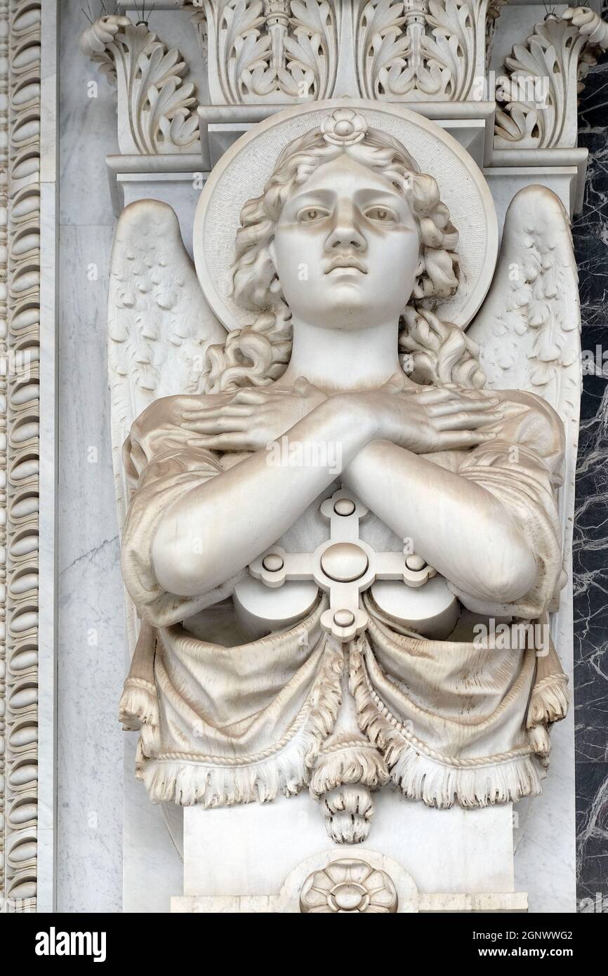 Angel statue in front of the basilica of Saint Paul Outside the Walls ...