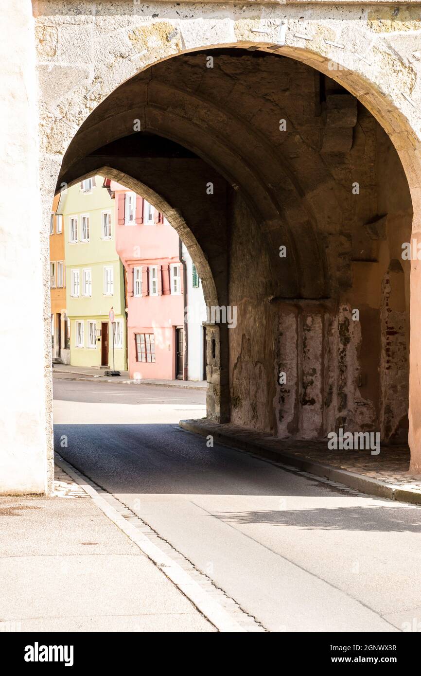 Big city gate through the big medieval city wall Stock Photo - Alamy