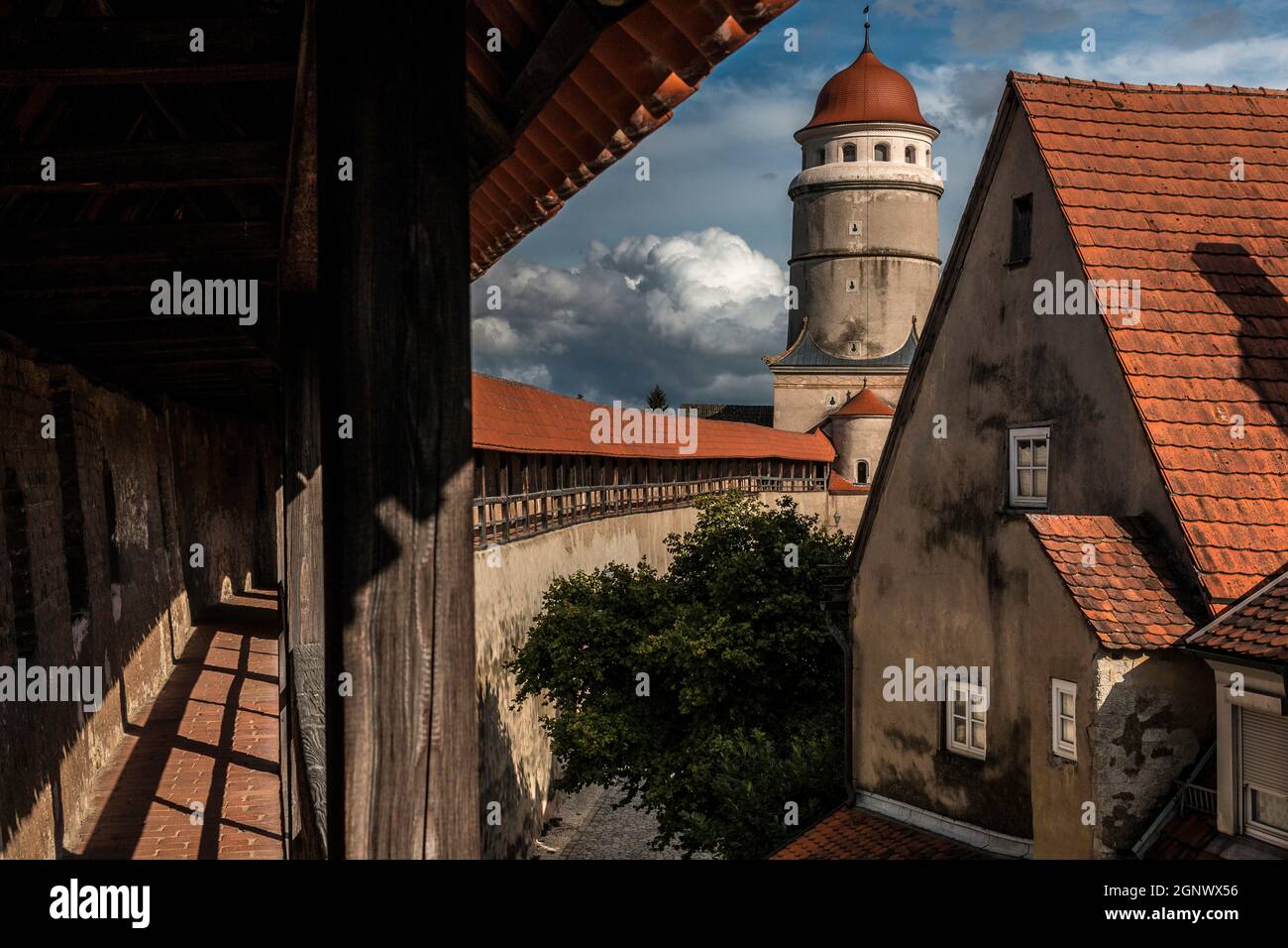 Big medieval city wall around the medieval town Stock Photo - Alamy