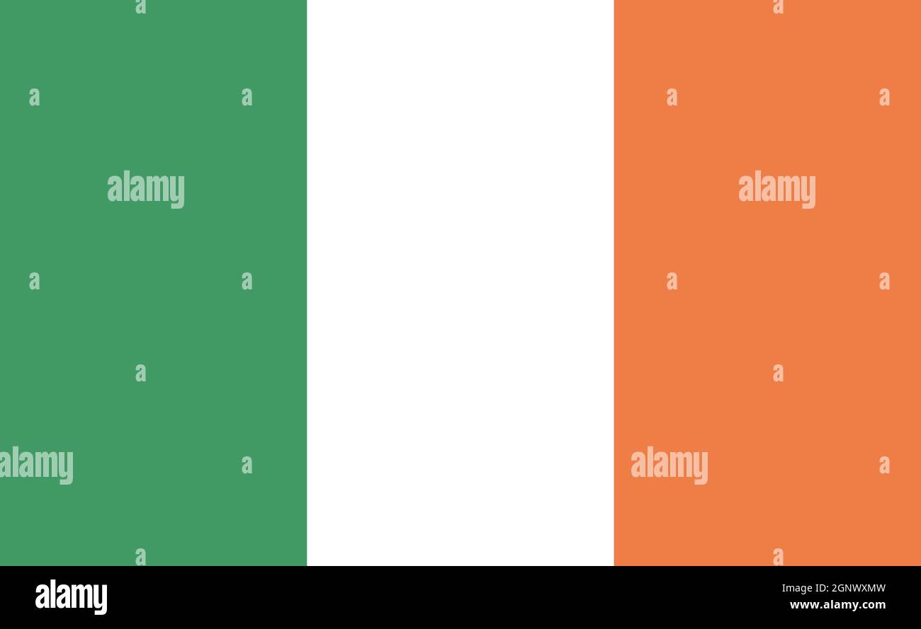 Ireland national flag in exact proportions - Vector illustration Stock ...