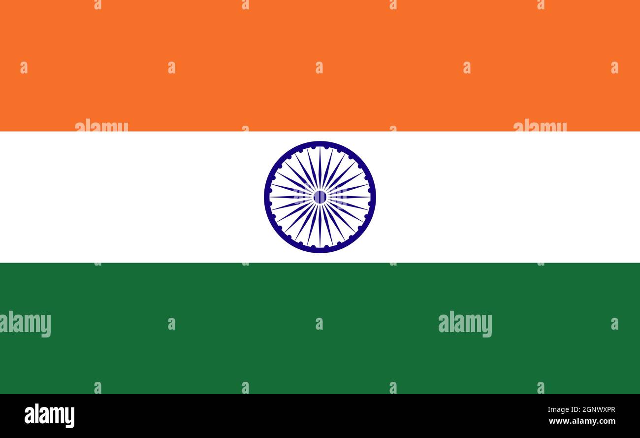 India national flag in exact proportions - Vector illustration Stock ...