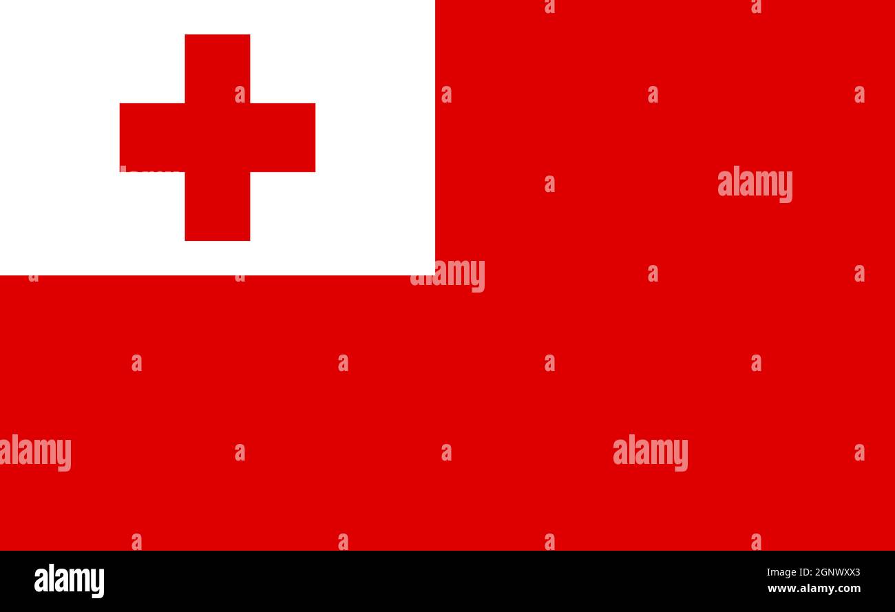 Tonga national flag in exact proportions - Vector illustration Stock ...