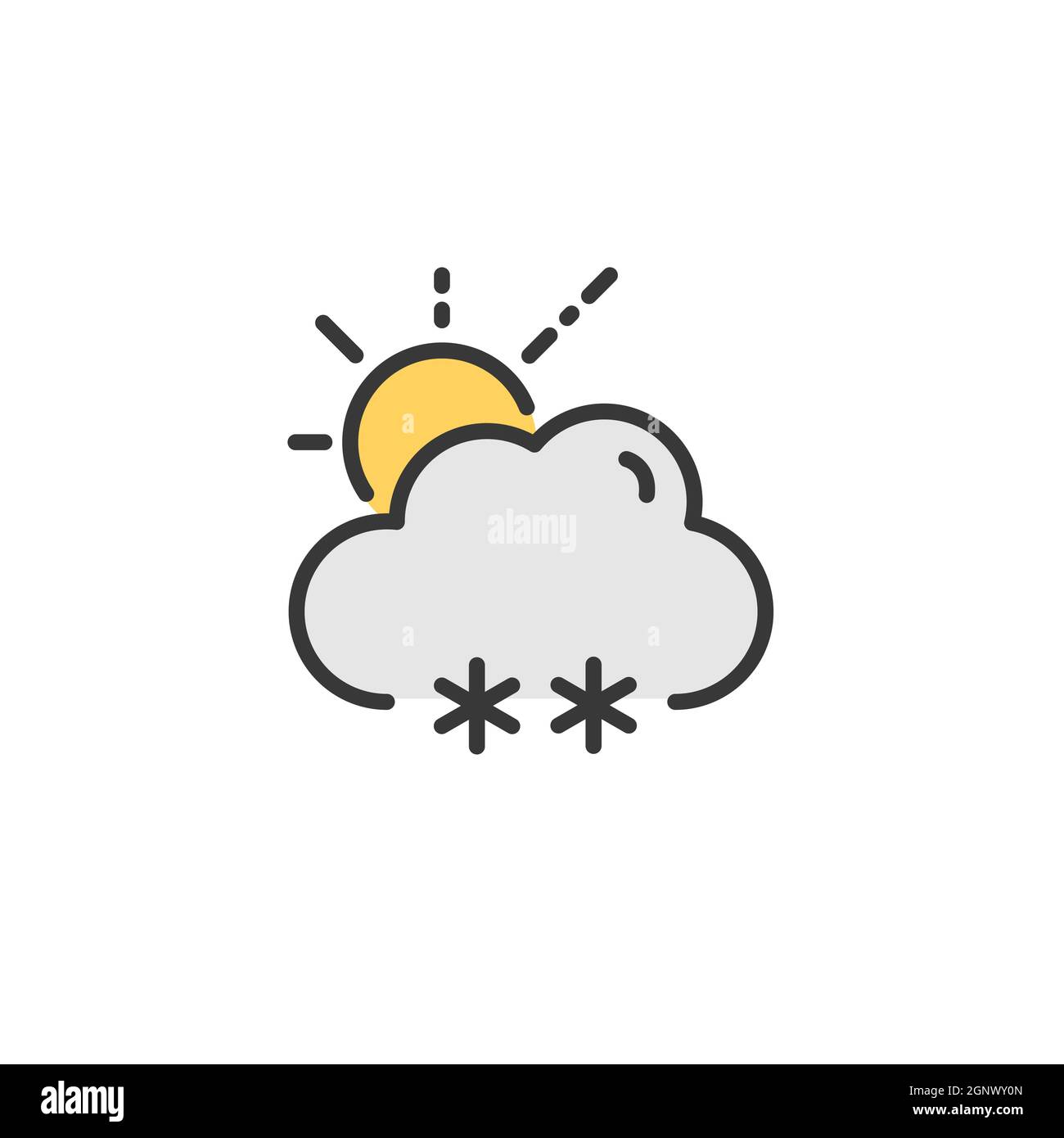 Cloud snowflakes sun icon Stock Vector Images - Alamy