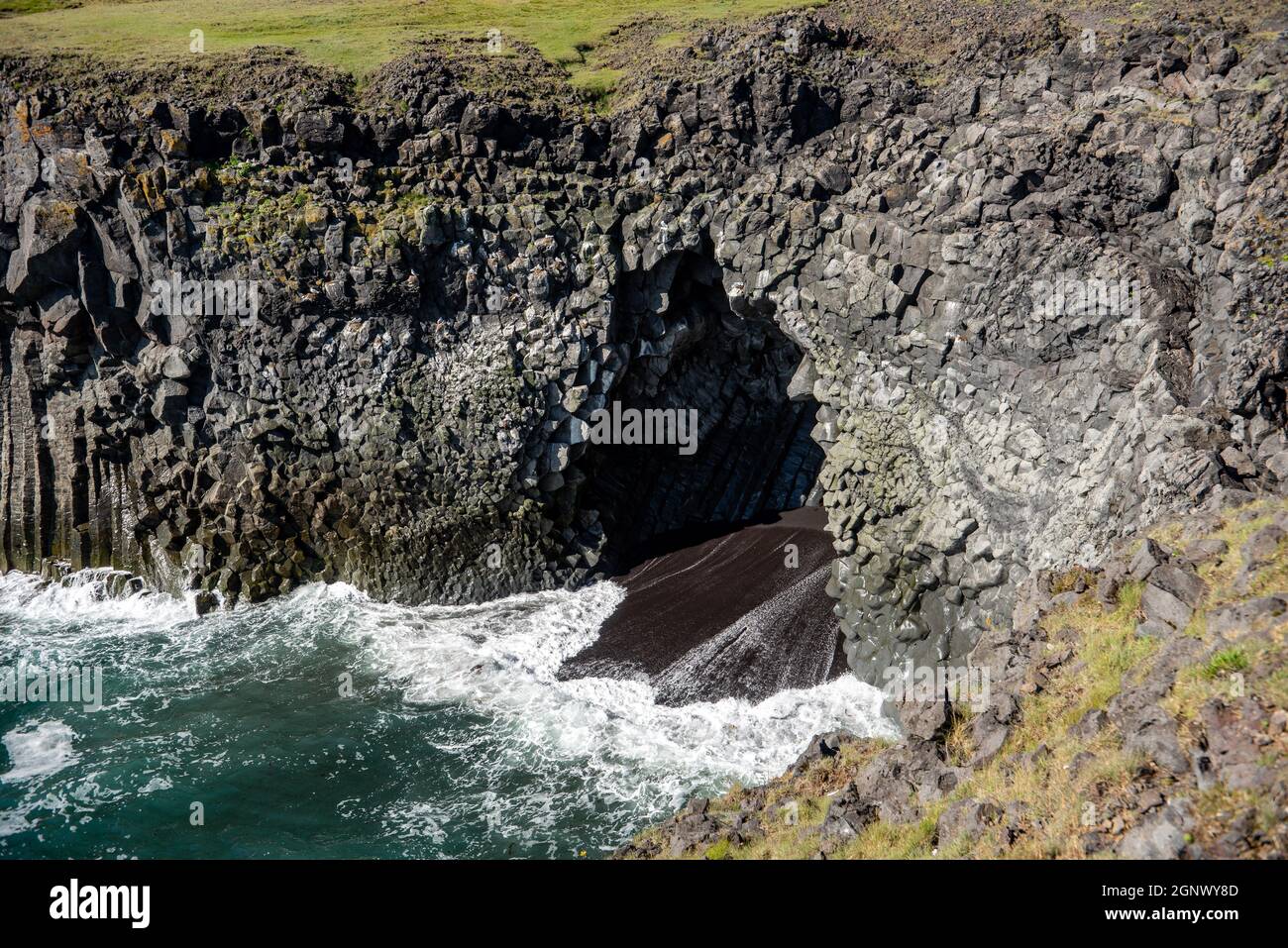The cliffs between Arnarstapi and Hellnar in Snaefellsnes, west Iceland ...