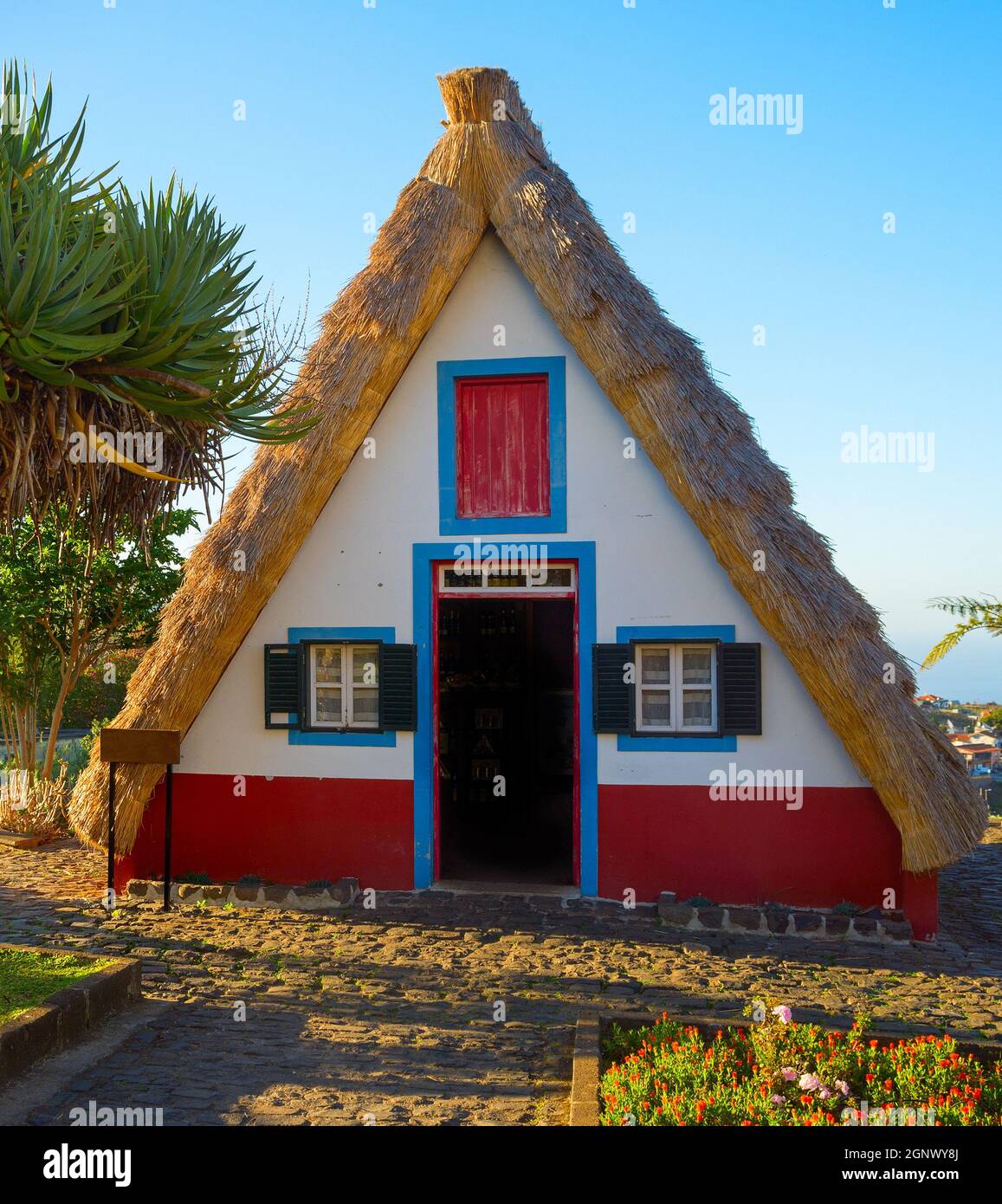 Traditional famous rural house in Santana, Madeira island, Portugal ...