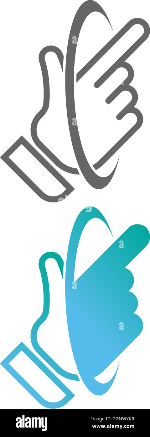 Digital hand touch technology logo icon design vector Stock Vector ...