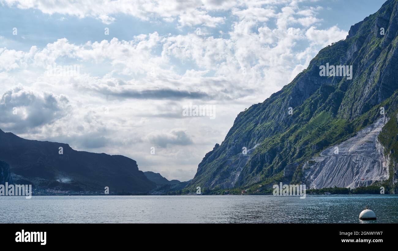 Lecco town and Como lake landscape from Abbadia Lariana Stock Photo - Alamy