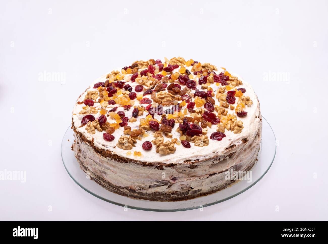 gingerbread cake sprinkled with dried fruits Stock Photo - Alamy