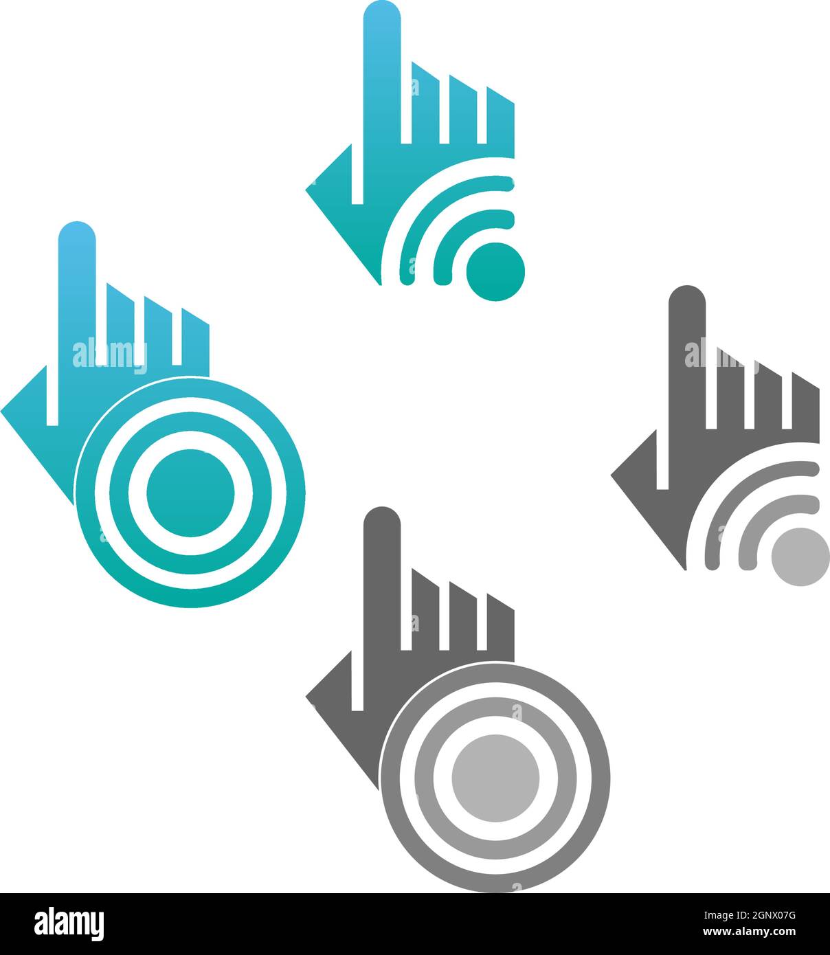 Digital hand touch technology logo icon design vector Stock Vector ...