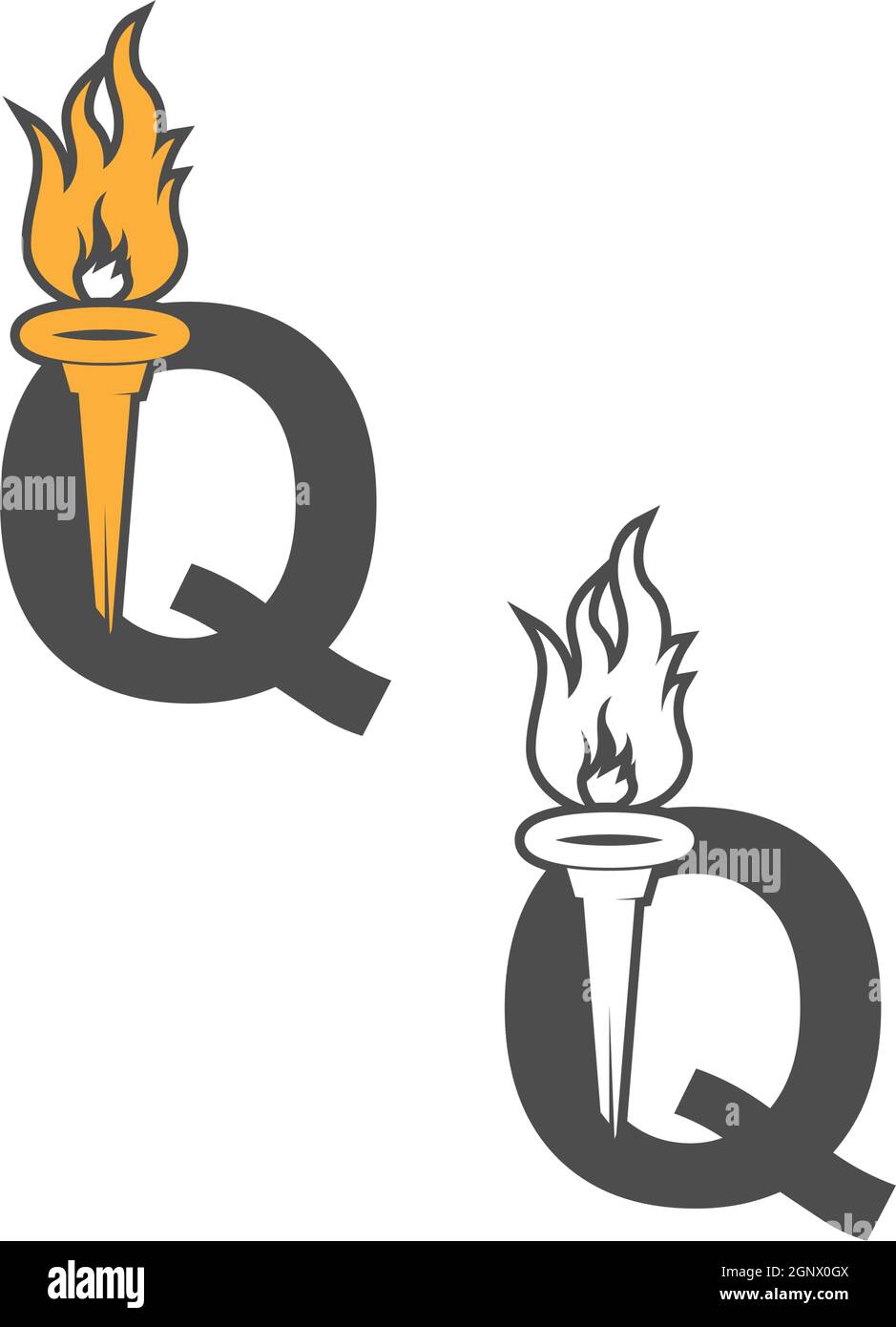 Letter Q icon logo combined with torch icon design Stock Vector Image ...