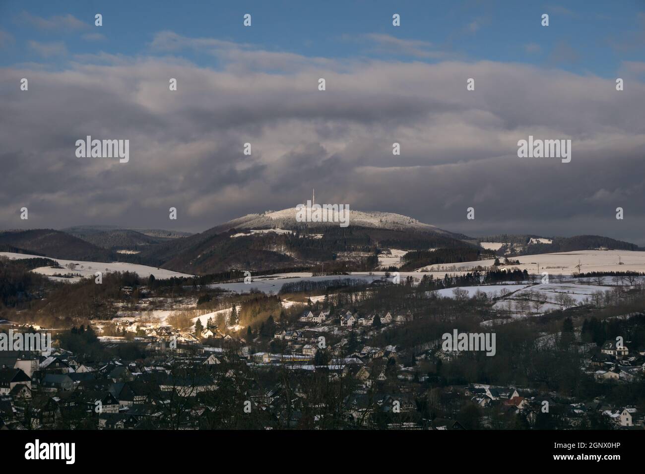 Landscape from the germand city Hallenberg at winter Stock Photo - Alamy