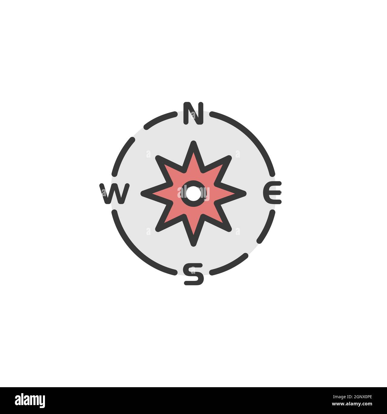 Compass. Filled color icon. Weather vector illustration Stock Vector ...