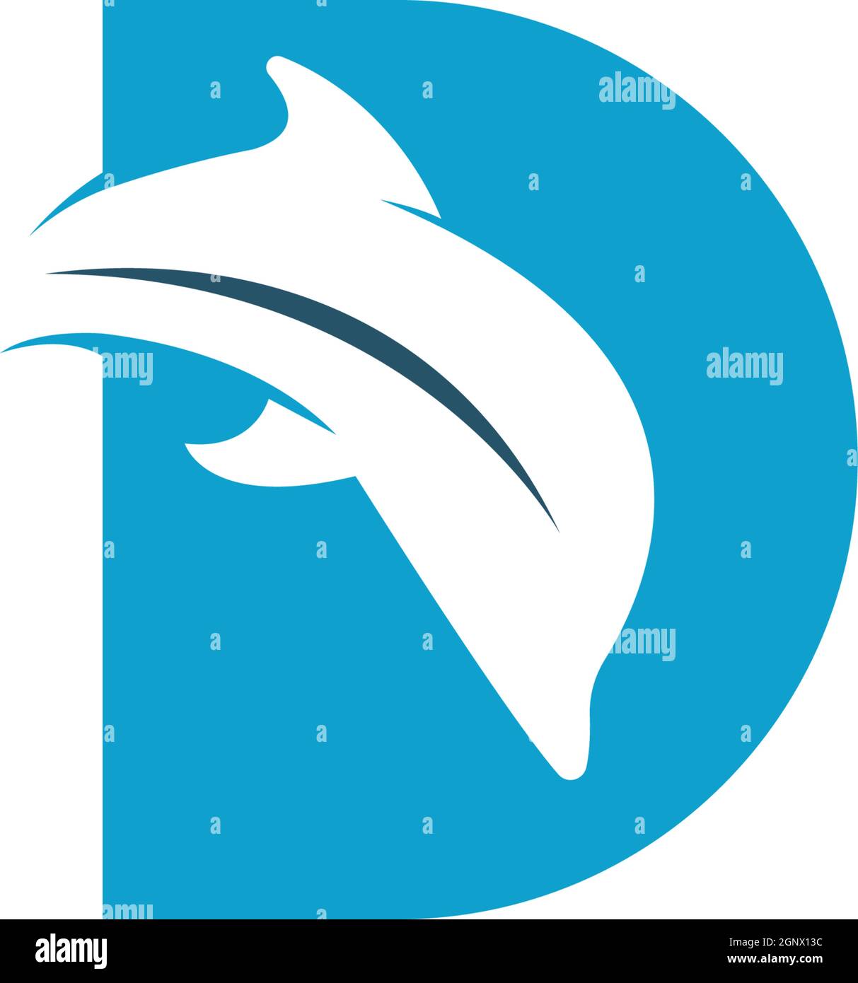 Dolphin with Letter D logo icon design concept vector template Stock ...