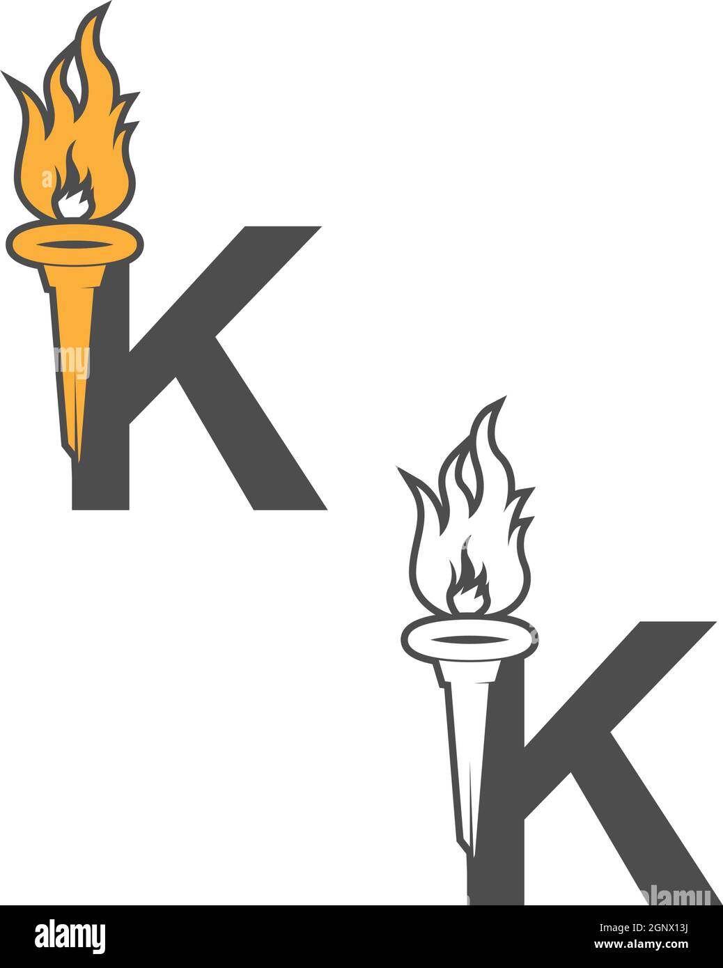 Letter K Logo In Fire