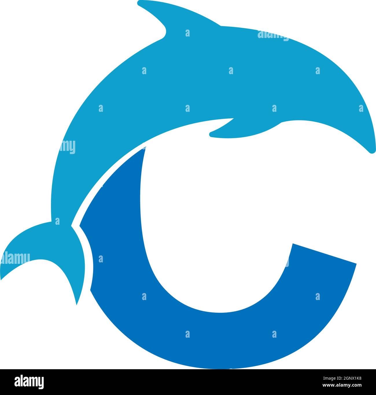 Dolphin with Letter C logo icon design concept vector template Stock ...