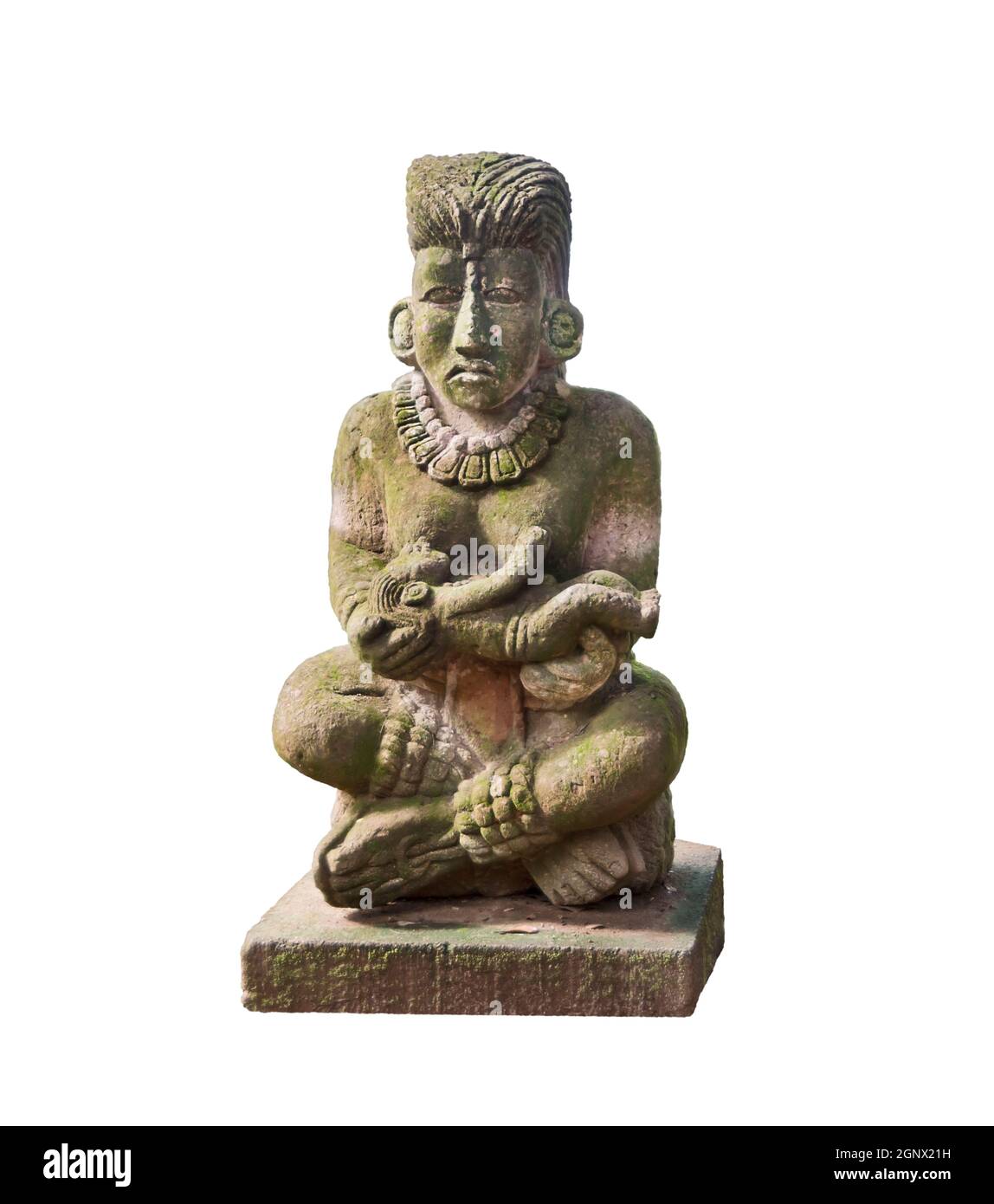 Ancient Mayan Statue isolated on white background Stock Photo - Alamy