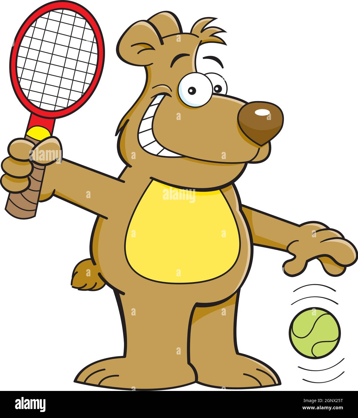 Cartoon illustration of a bear playing tennis Stock Vector Image & Art ...
