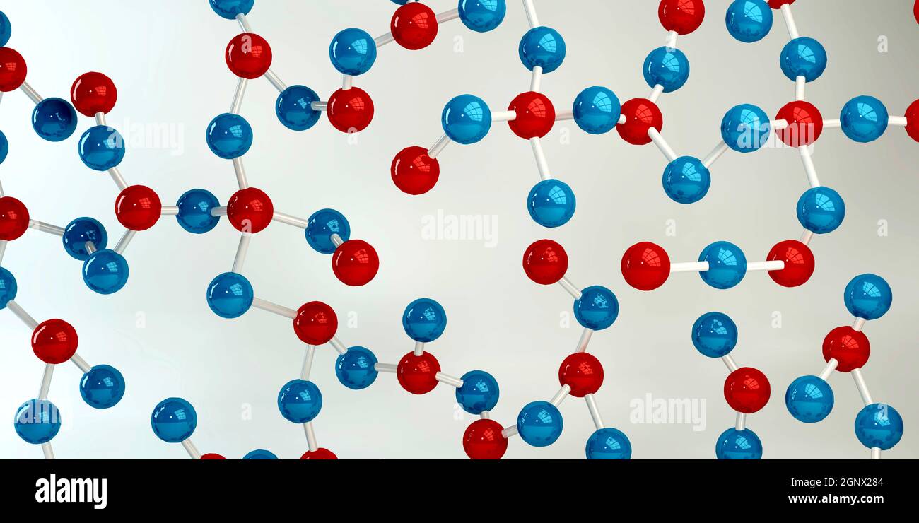 Molecules Background in Blue and Red as a Science Concept Stock Photo ...