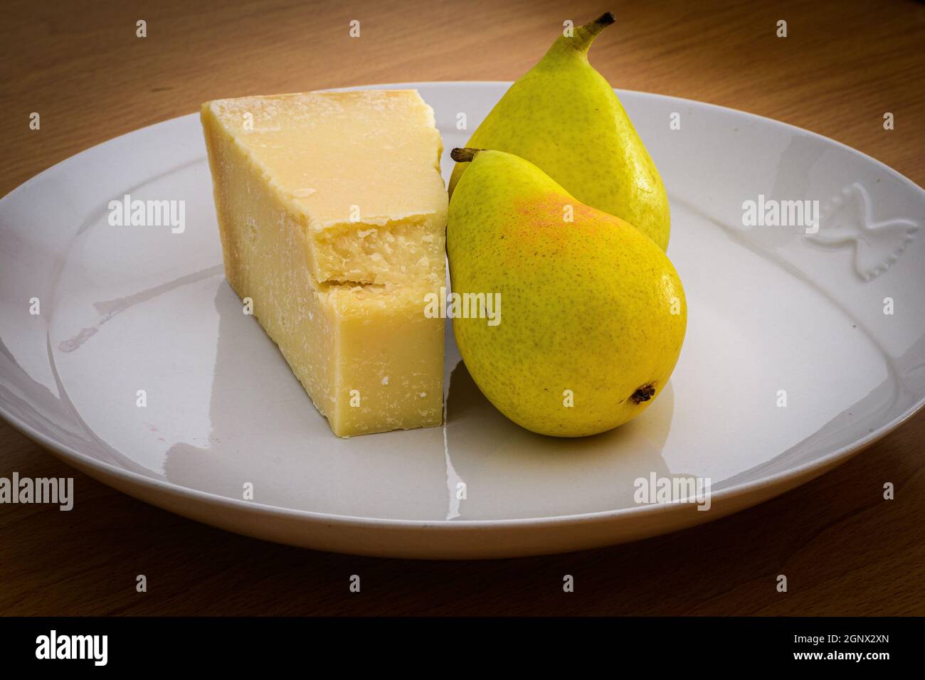 Typical Italian Cheese And Pears Stock Photo - Alamy