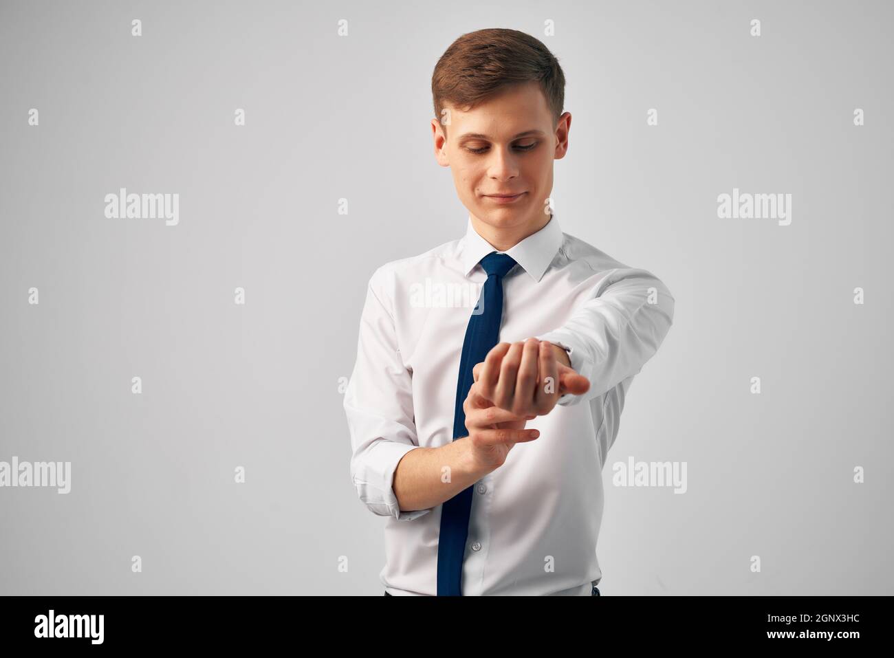 funny men manager office working success official Stock Photo - Alamy