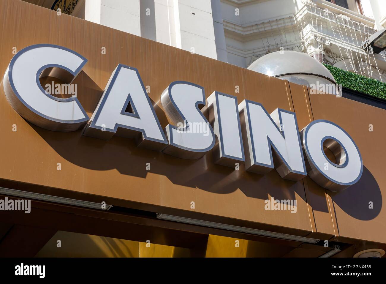 Casino sign outside a gambling venue tempting people to gamble at ...