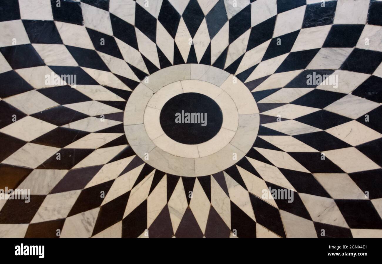 The pattern is black and white diamonds on the floor. marble tiles ...
