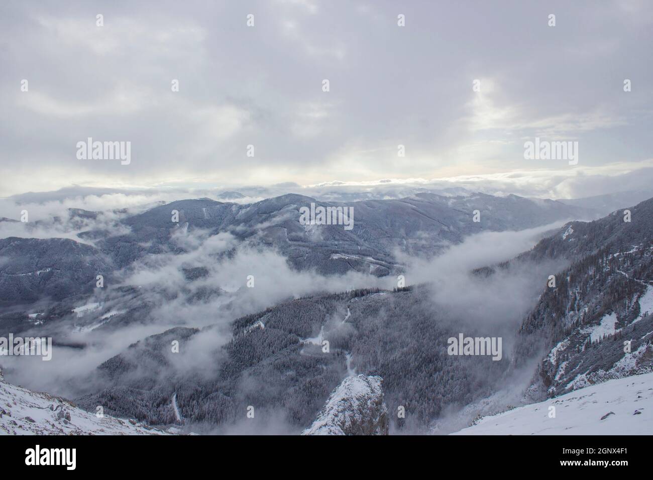 Winter landscape - Rax Mountain in the Austrian Alps, Lower Austria ...