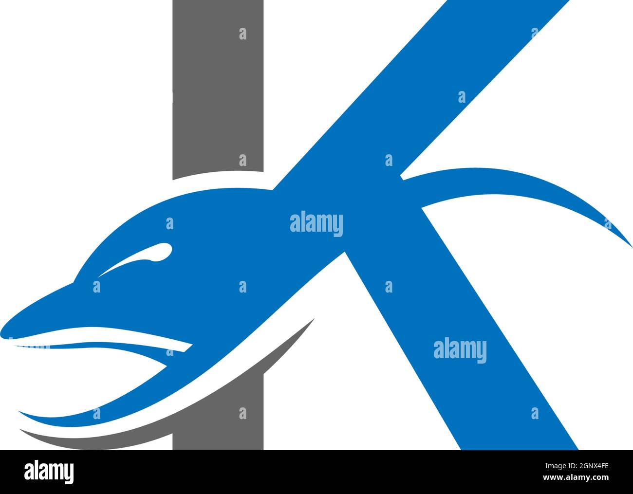 Dolphin with Letter K logo icon design concept vector template Stock ...