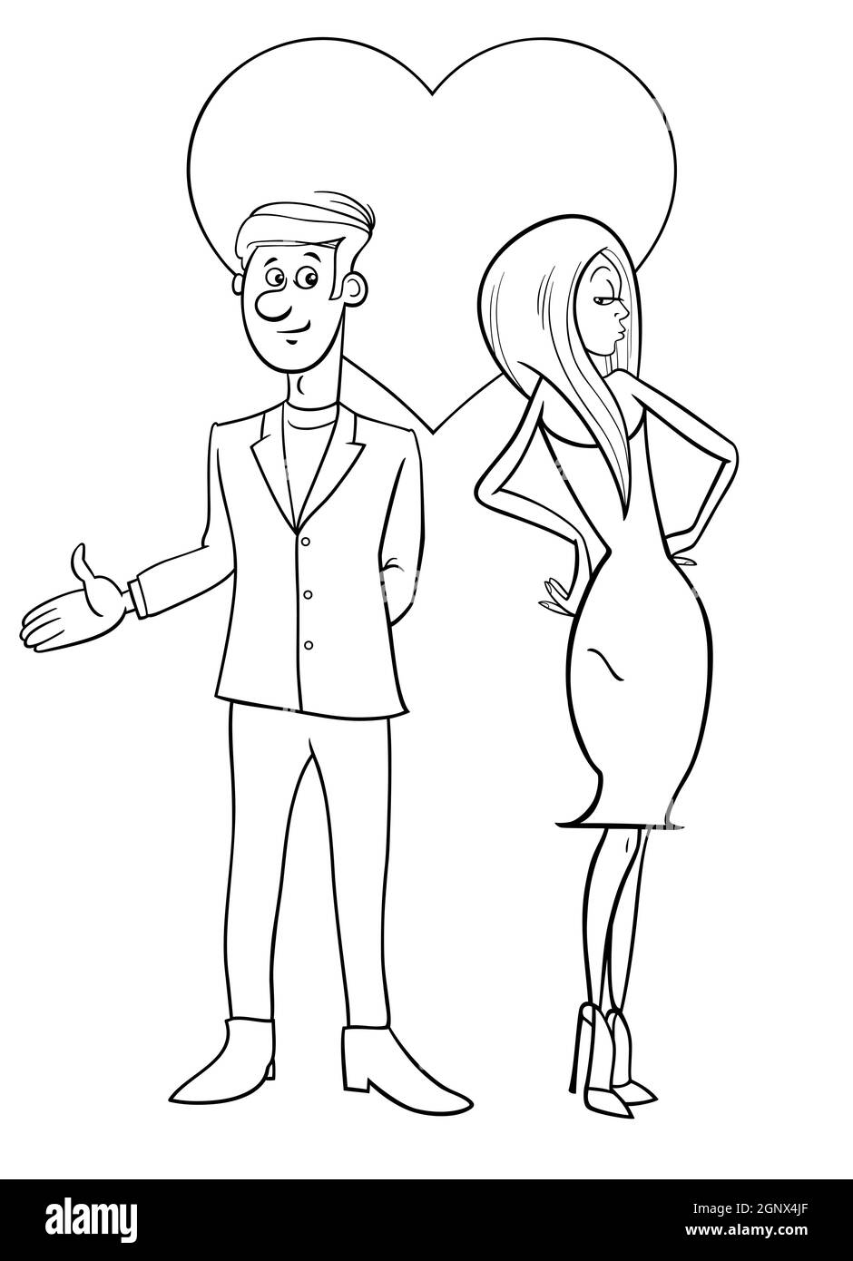 valentine card with people couple characters in love Stock Vector Image ...