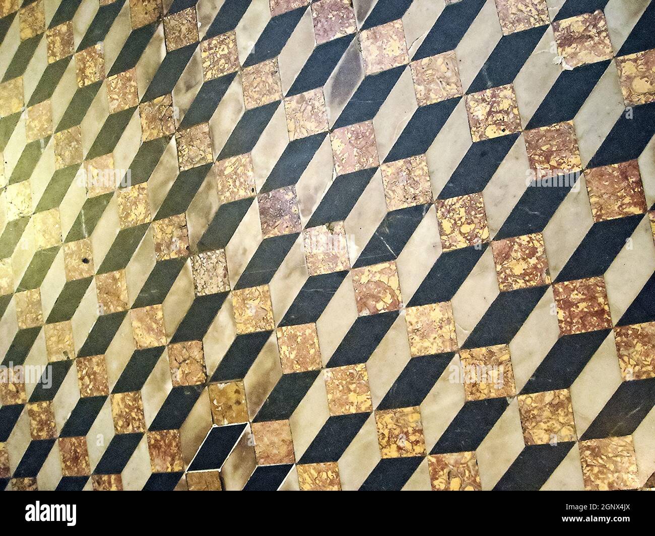 The pattern is black and white diamonds on the floor. marble tiles ...