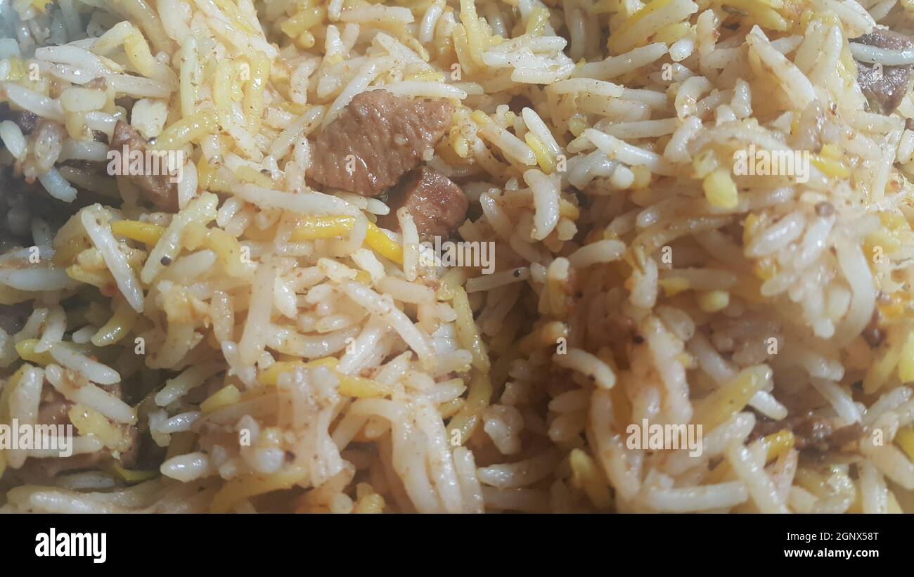 Traditional home made basmati rice pulao or pulav with chana, or ...