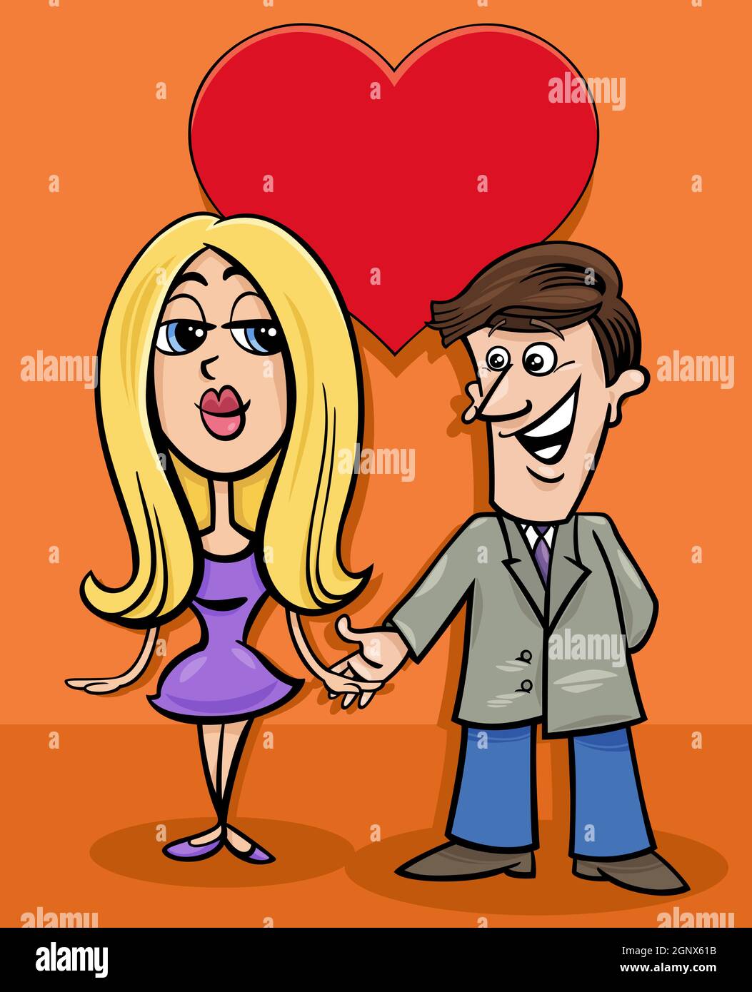 Funny Love Cartoon Couple
