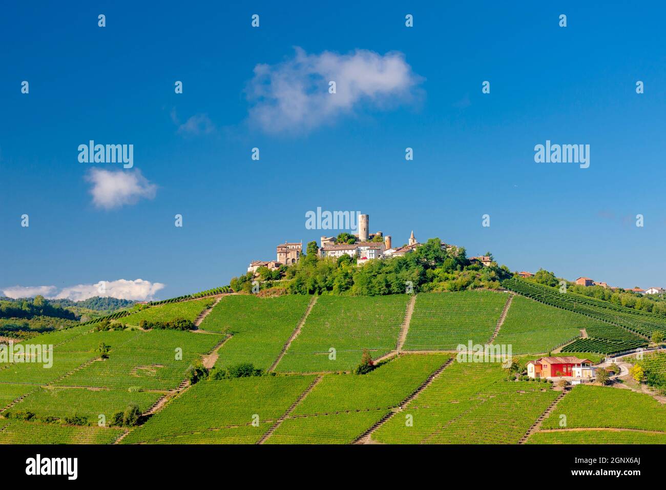 Castle and village Castiglione Falletto, Piemonte, Italy Stock Photo ...
