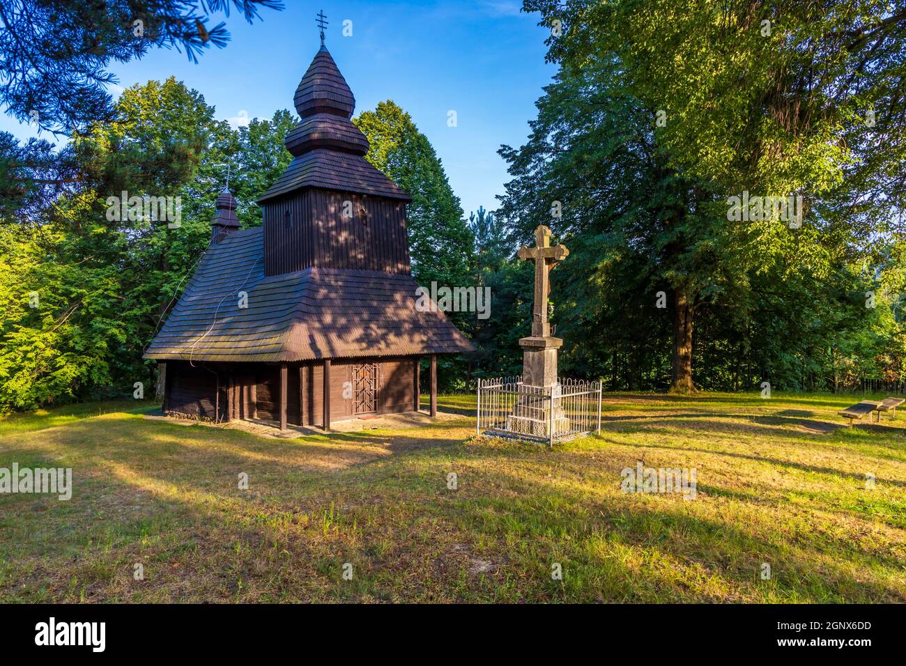 Wooden church in Ruska Bystra, Slovakia Stock Photo - Alamy