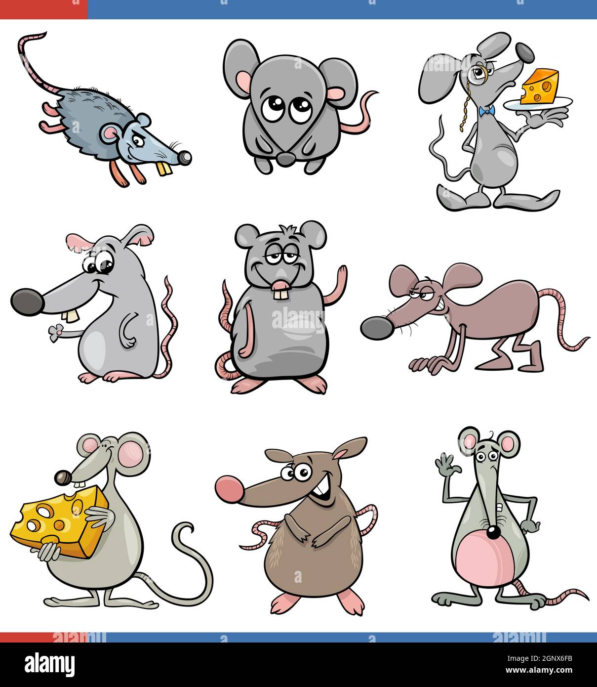 cartoon mice comic animal characters set Stock Vector Image & Art - Alamy