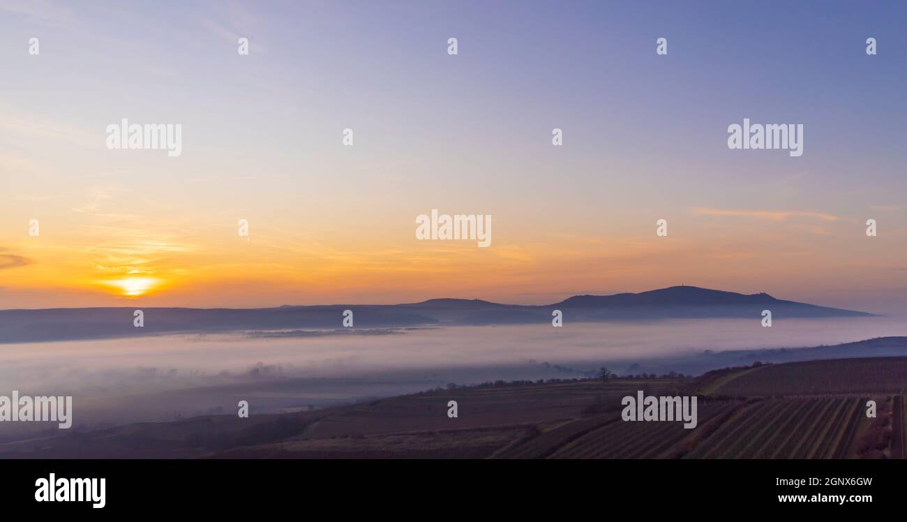 sunset over Palava, Southern Moravia, Czech Republic Stock Photo - Alamy