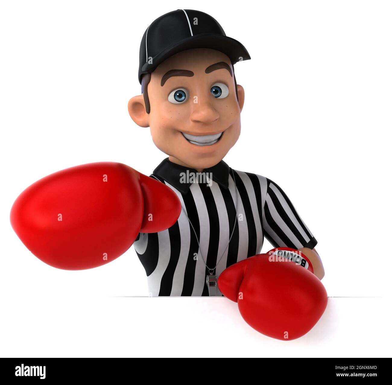 Fun 3D Illustration of an american Referee boxing Stock Photo - Alamy