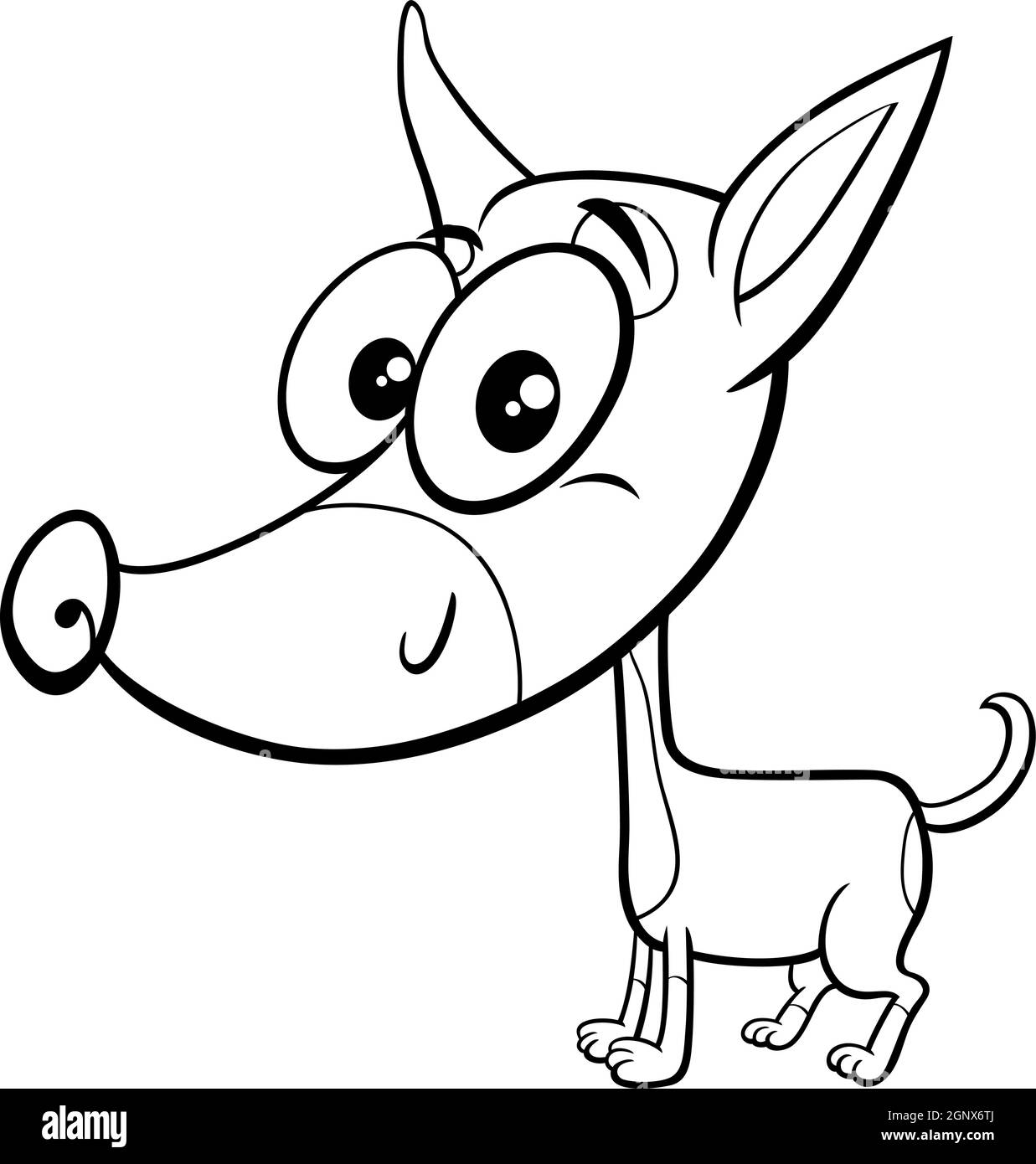 ratter or rattler dog cartoon coloring book page Stock Vector Image ...