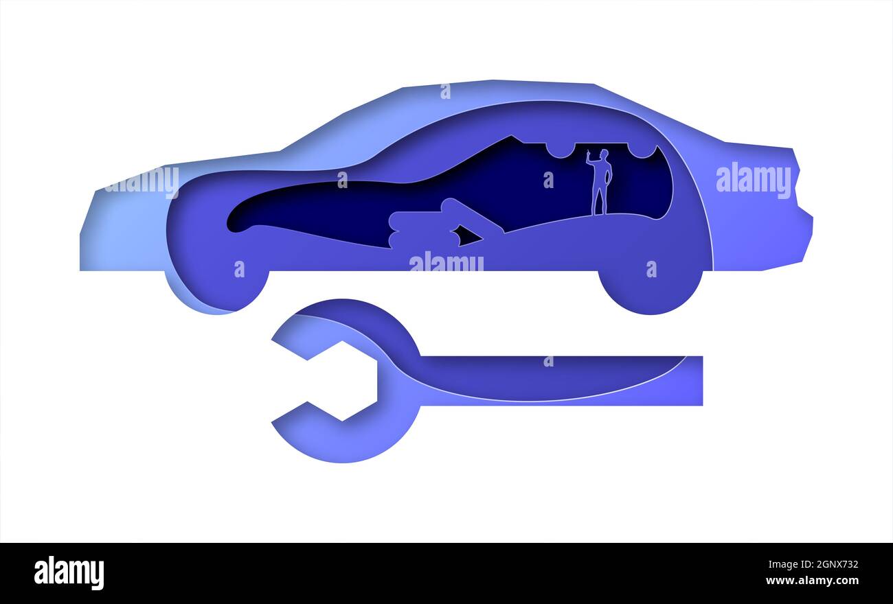 Technician in garage Cut Out Stock Images & Pictures - Alamy