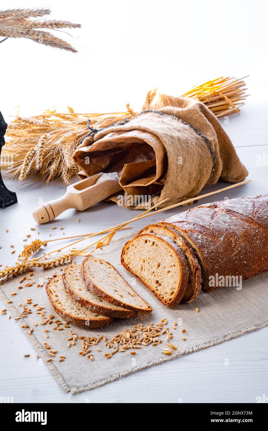 Delicious mixed rye bread, also called gray bread Stock Photo - Alamy