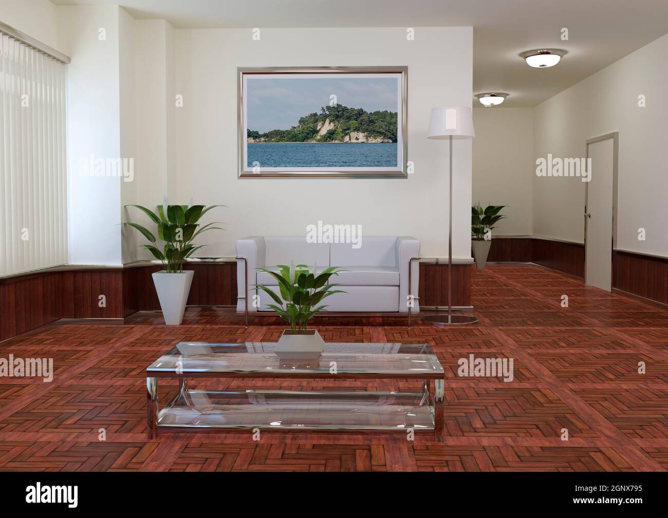 3D rendering of a living room interior Stock Photo - Alamy