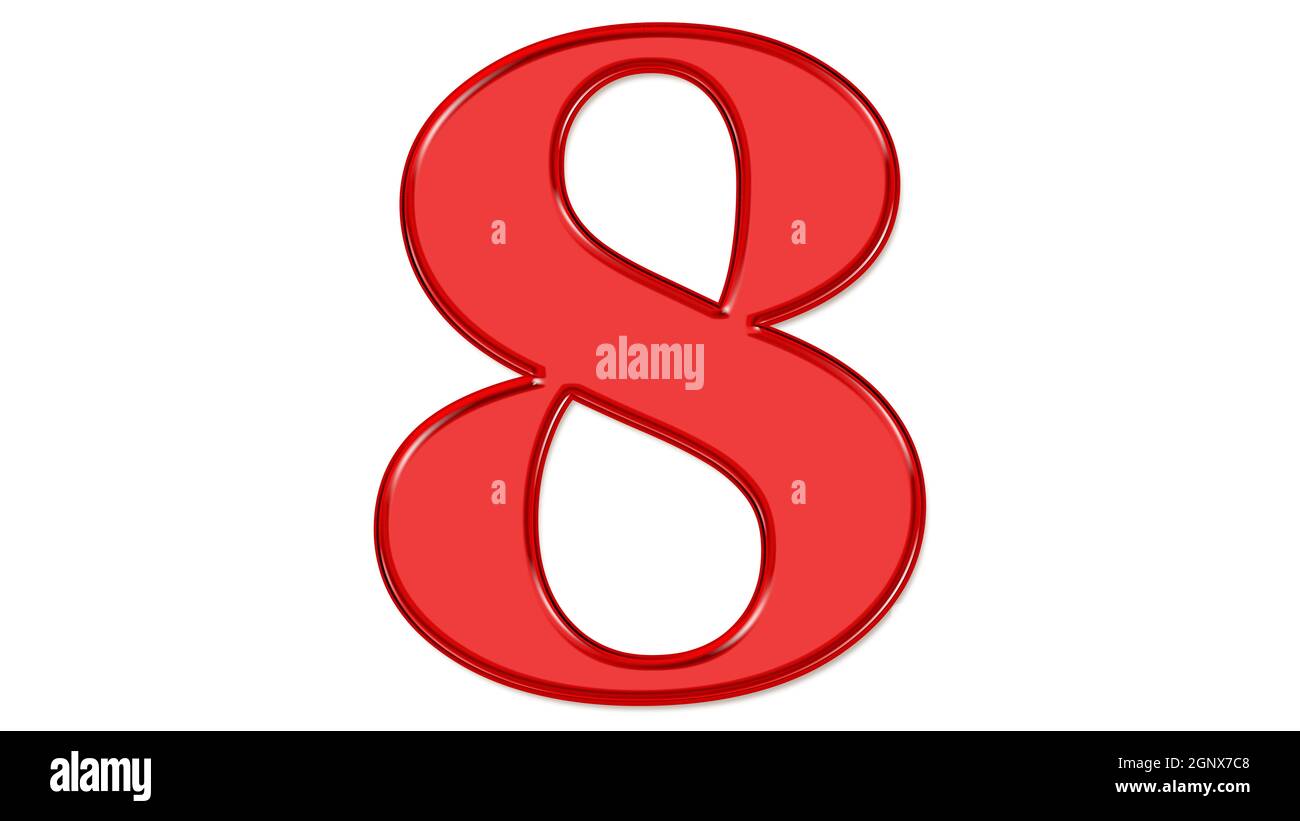 Glossy number on a white background with attractive typographic fonts ...