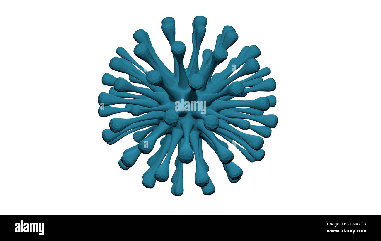 3D illustration of a virus particle. Closeup of a virus structure ...