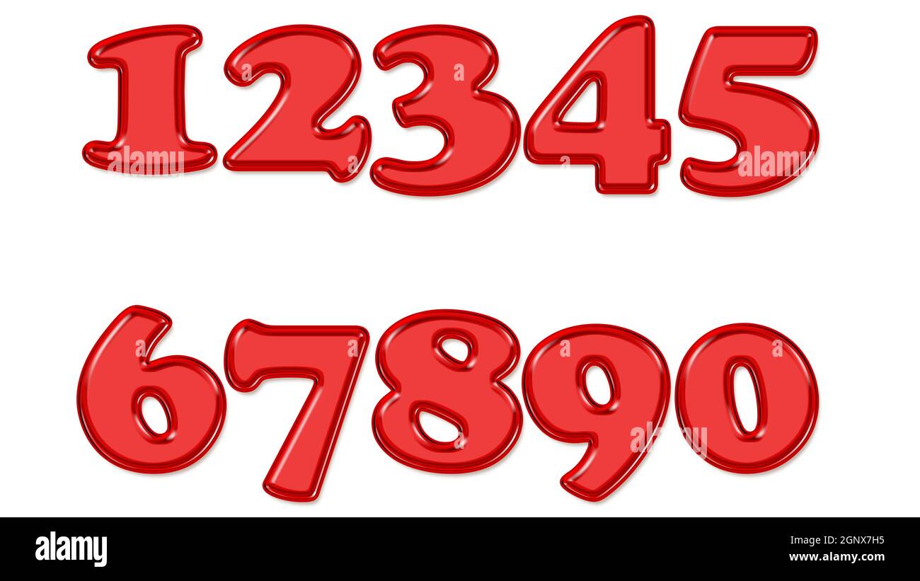 Glossy number on a white background with attractive typographic fonts ...