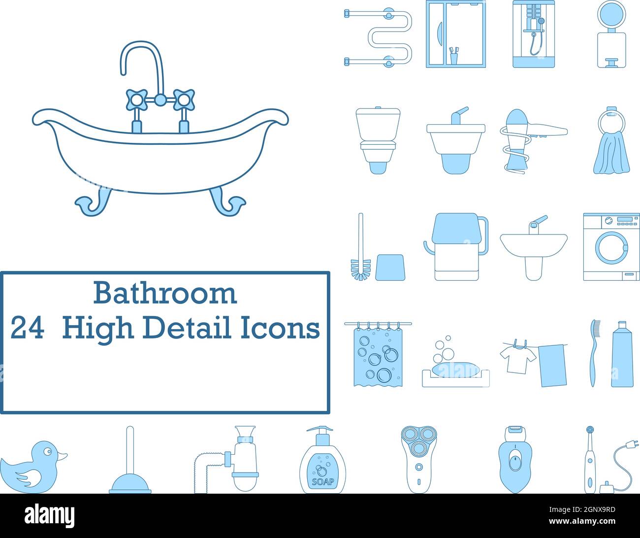 Bathroom Icon Set Stock Vector Image & Art - Alamy
