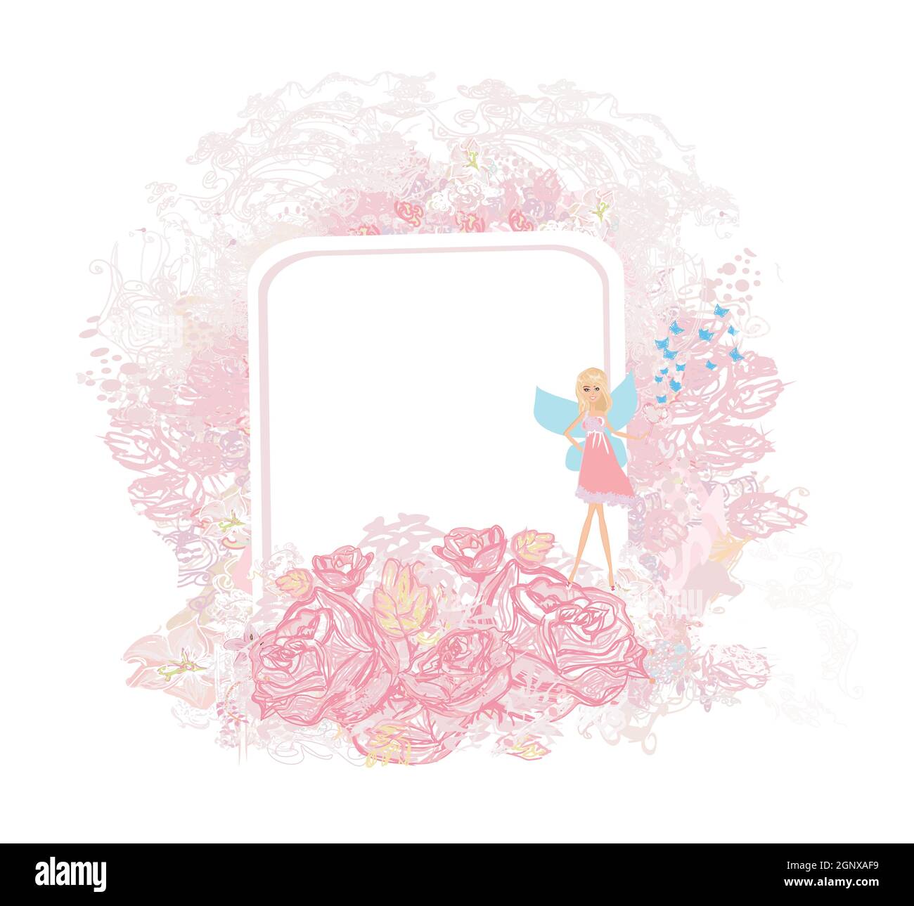 Beautiful Fairy - floral girly card Stock Vector Image & Art - Alamy
